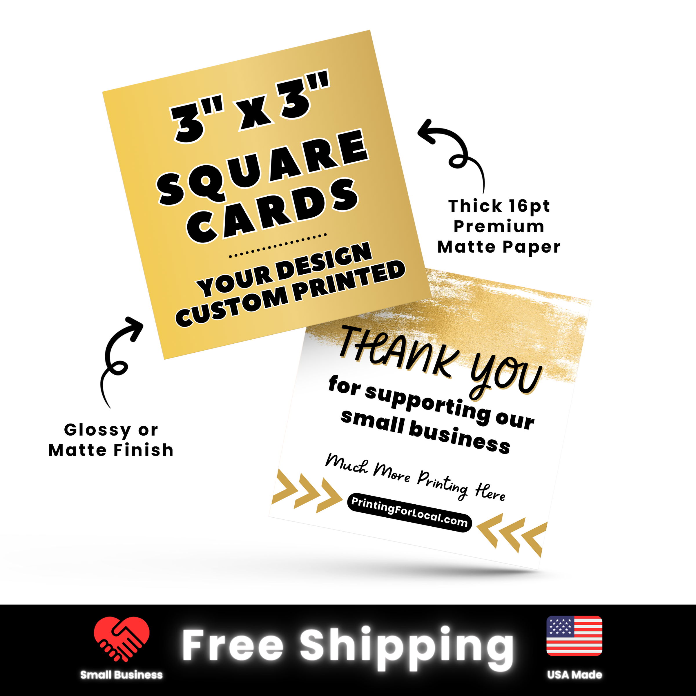 3x3 Square Cards Printed | Printing For Local
